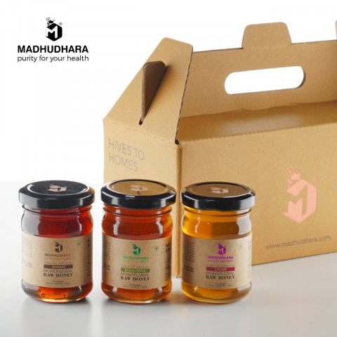 Honey Gift Hamper with Ajwain, Eucalyptus, Lychee